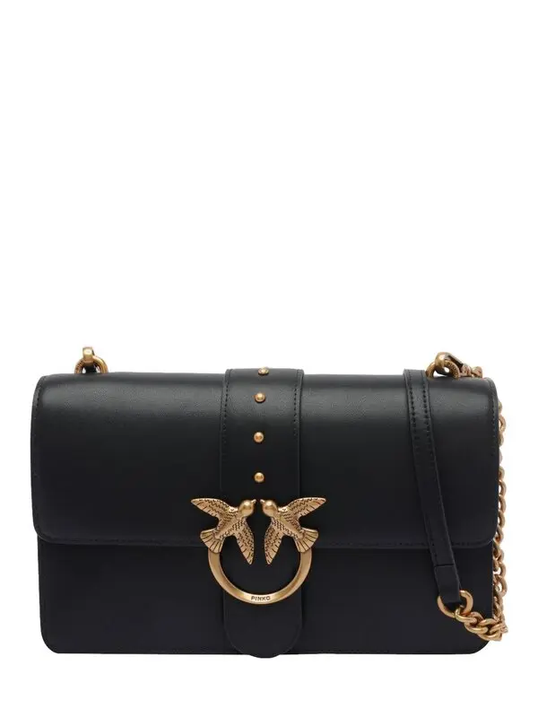 Pinko Leather Shoulder Bag - Black