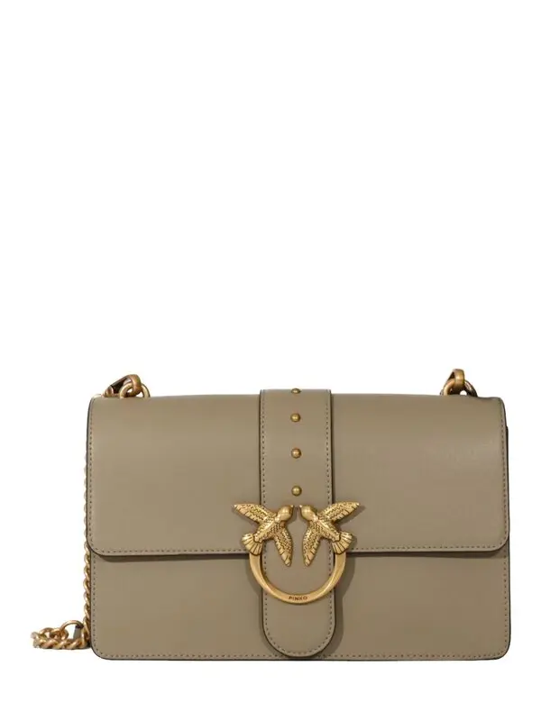 Pinko Leather Shoulder Bag - Grey