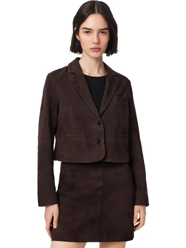 ALLSAINTS Suede Blazer - Brown