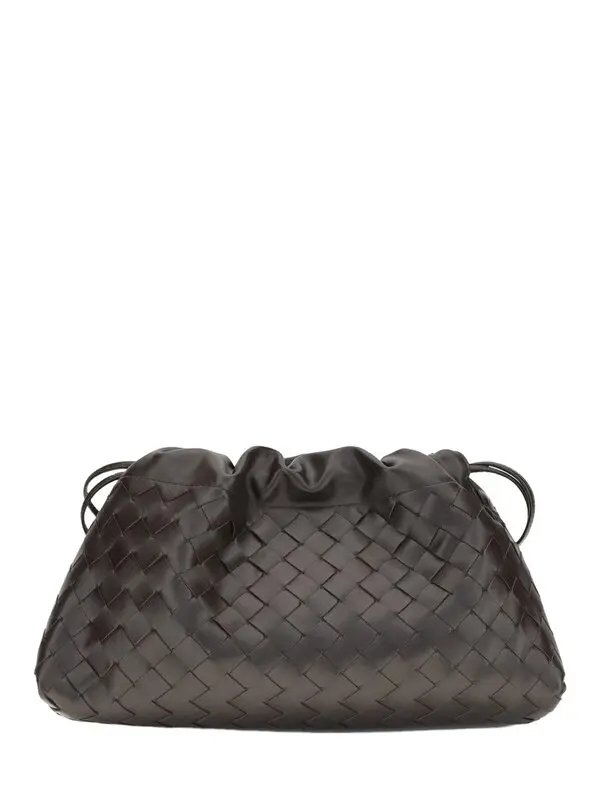 Bottega Veneta Drawstring Pouch In Woven Leather - Brown