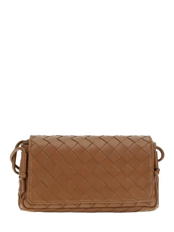Bottega Veneta Intrecciato Shoulder Bag - Brown