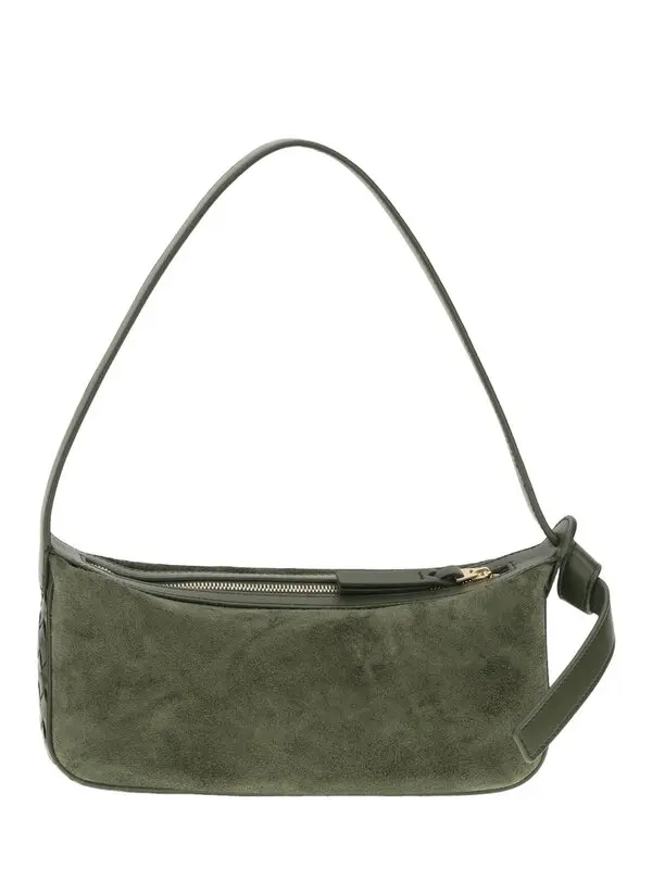 Bottega Veneta Nodo Shoulder Bag In Suede And Nappa Leather - Green