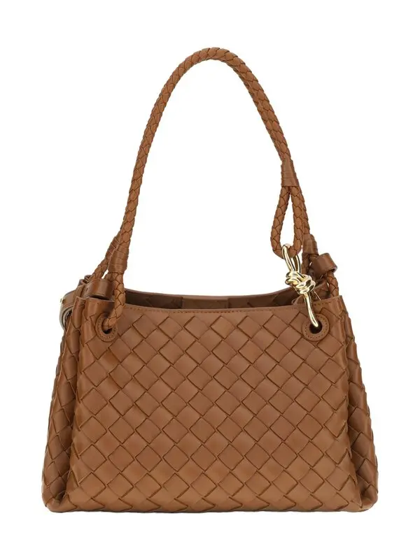 Bottega Veneta Intrecciato Shoulder Bag - Brown
