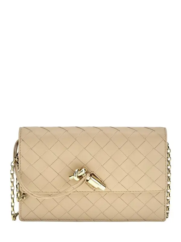 Bottega Veneta Andiamo Pouch On Chain - Beige