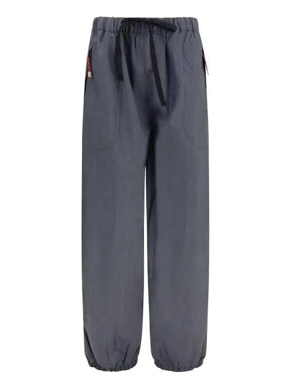 Prada Wool And Mohair Wide Leg Pants - Grey