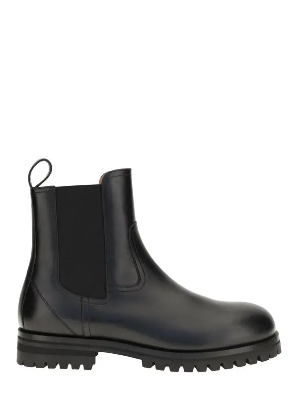 Loro Piana Kent Leather Ankle Boots - Black