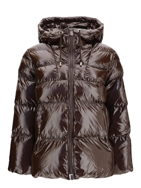 Pinko Eleodoro Hooded Down Jacket - Brown