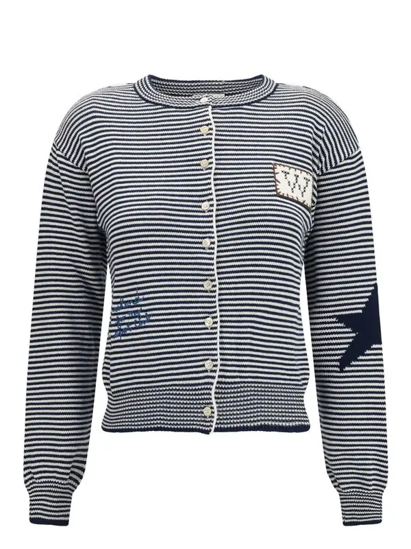 Max Mara Cotton Knit Cardigan With Intarsia - Multicolour