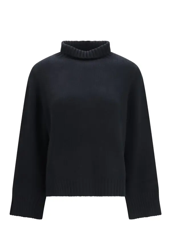 ALLUDE Cashmere Turtleneck Sweater - Black