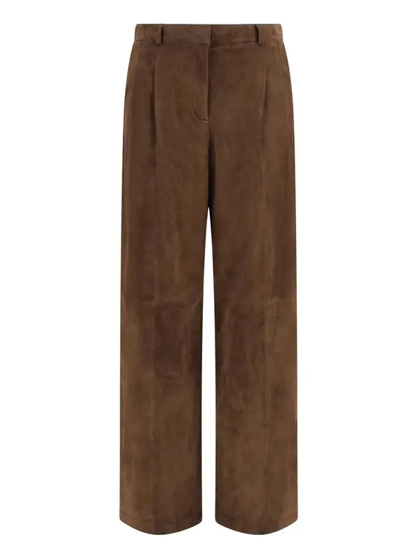 ARMA Suede Wide Leg Trousers - Brown