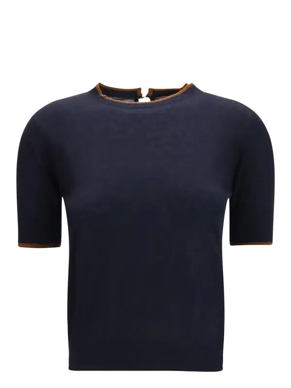 Max Mara Silk And Wool T-shirt - Blue