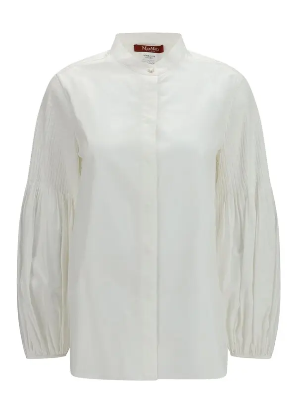 Max Mara Silk Balloon Sleeve Blouse - White