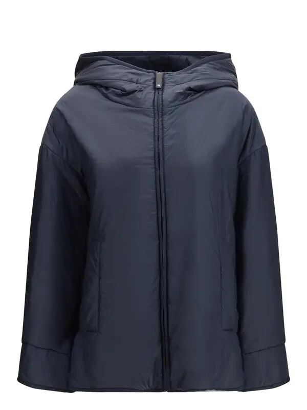 Max Mara Oversized Padded Jacket In Water Repellent Canvas - Blue