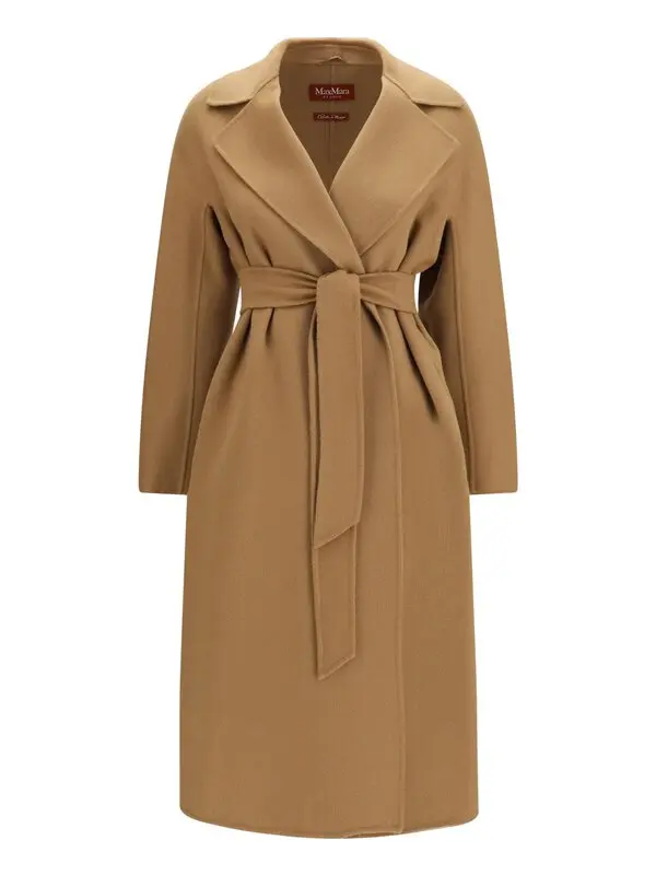 Max Mara Wool, Cashmere, And Silk Robe Coat - Beige