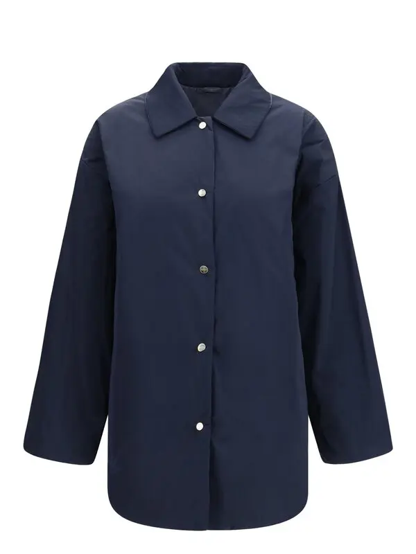 Max Mara Reversible Padded Jacket In Radzmir And Water Repellent Canvas - Blue