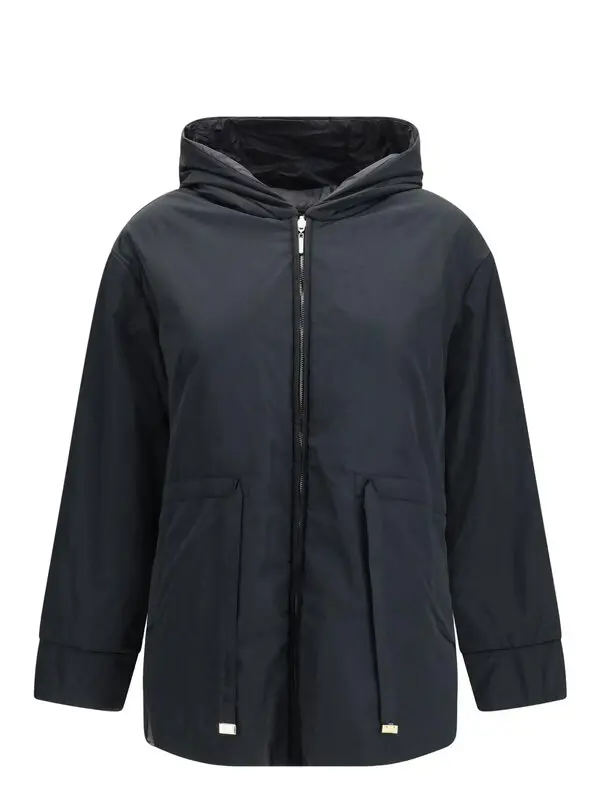 Max Mara Reversible Padded Parka In Radzmir And Water Repellent Canvas - Black