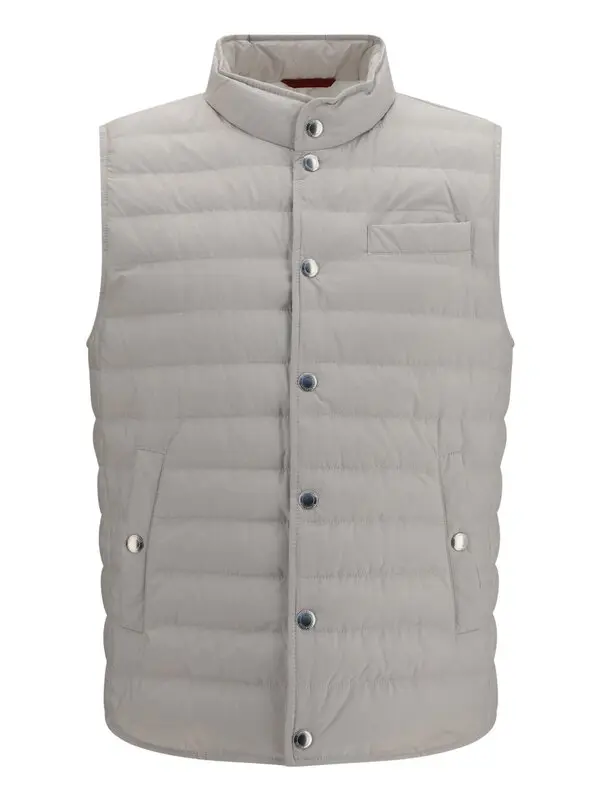 Brunello Cucinelli Quilted Sleeveless Gilet - White