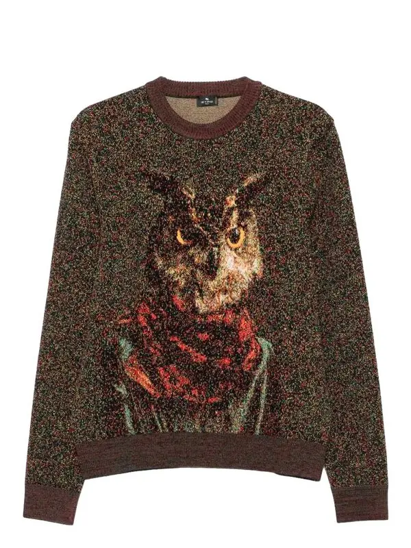 MAISON MARGIELA Wool-blend Sweater With Distressed Hem And Chain Detail - Brown
