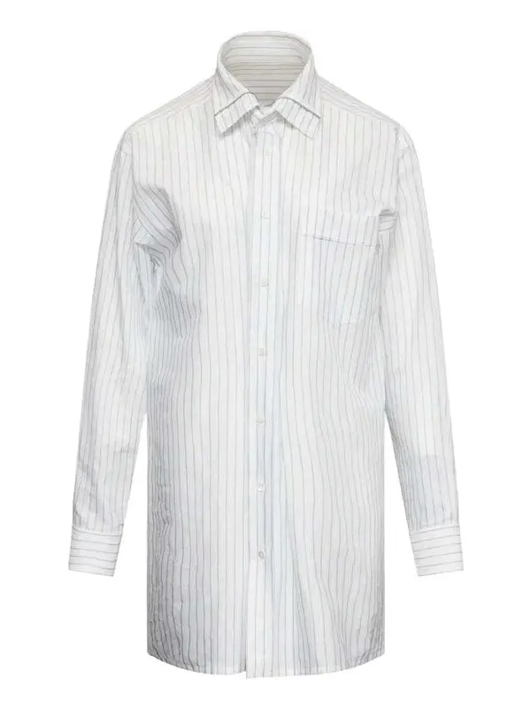 MAISON MARGIELA Oversized Striped Cotton Shirt - White