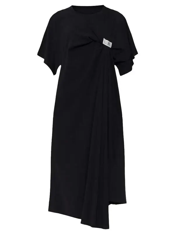 MAISON MARGIELA Cotton Dress With Appliqu - Black