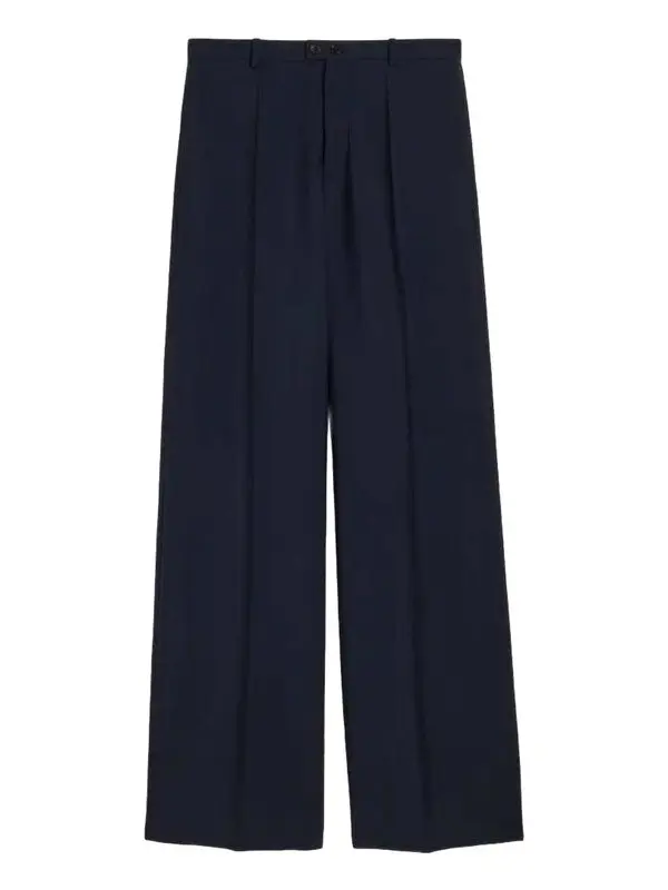 JIL SANDER Wool Canvas Trousers - Blue