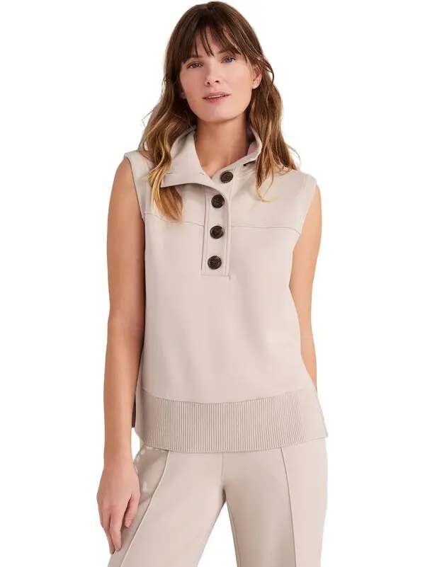 Varley Conall Button Tank Top - Mushroom