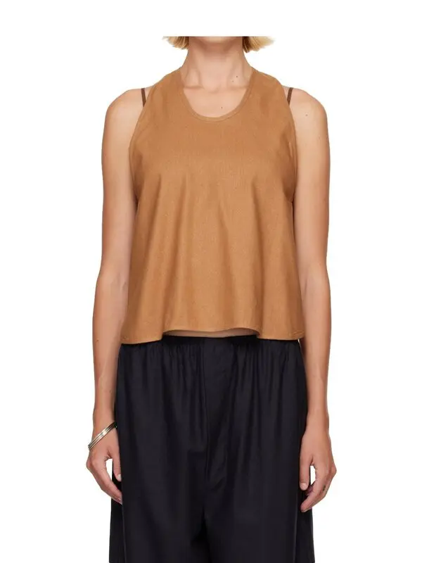 BASERANGE Sleeveless Vest With Round Neck And Overlapping Back - Bathbrown