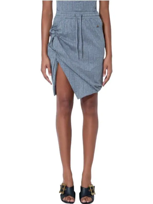 VIVIENNE WESTWOOD Panther Pinstripe Mini Skirt - Grey