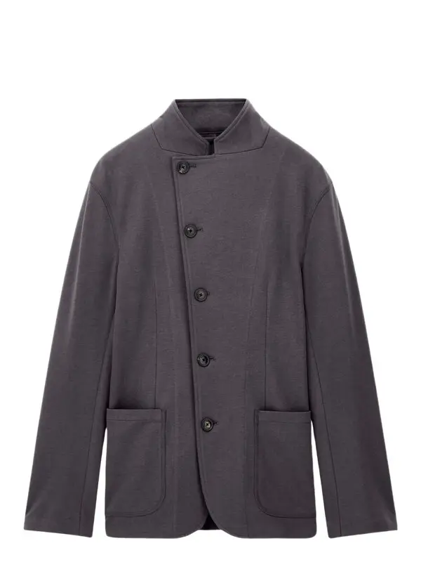 Emporio Armani Long-sleeve Jacket With Stand Collar - Black