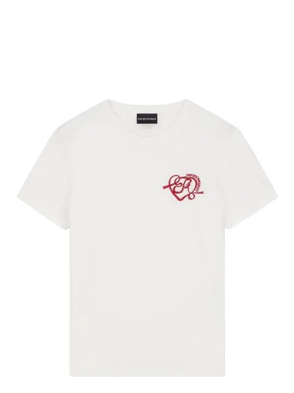 Emporio Armani Slim Fit T-shirt In Mercerized Jersey - White