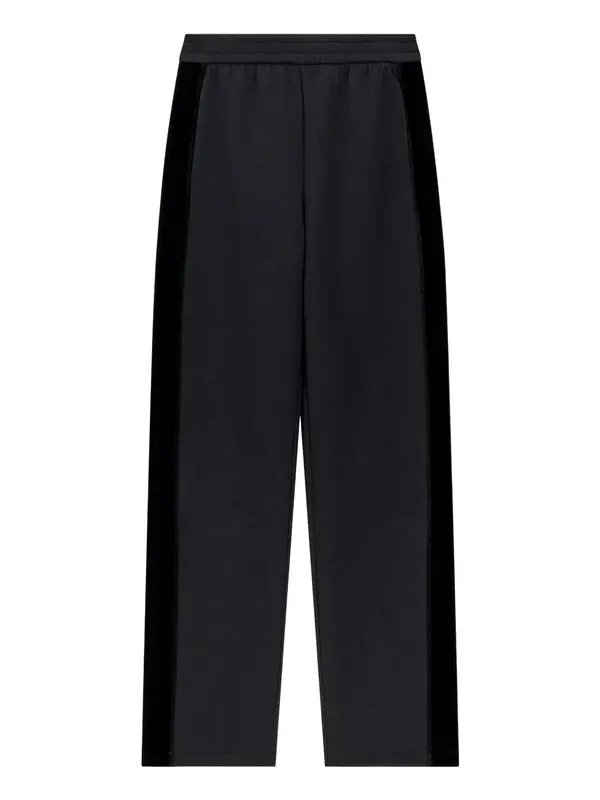 Emporio Armani Straight-leg Sweatpants With Flocked Eagle Logo - Black