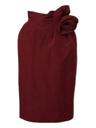Magda Butrym Floral-appliqué Cotton And Silk Midi Skirt - Wine Red