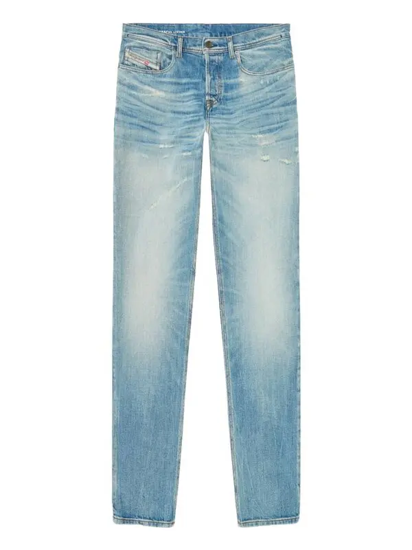 DIESEL® Distressed Straight-leg Jeans - Light Blue
