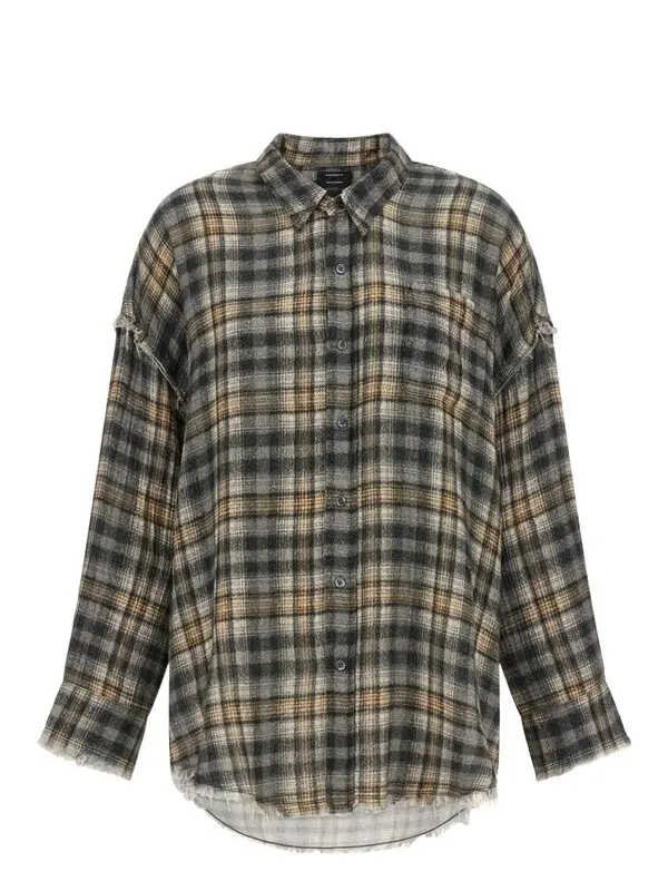R13 Plaid Long Sleeve Shirt - Grey