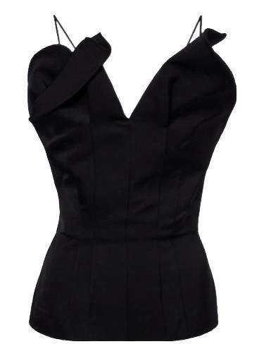 Magda Butrym Cotton And Silk Top - Black