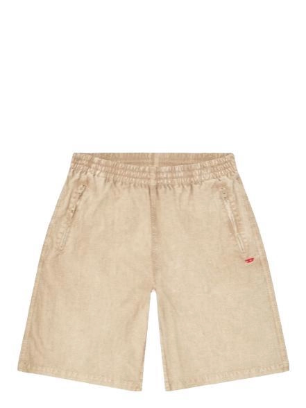 DIESEL® Logo Embroidered Shorts - Beige