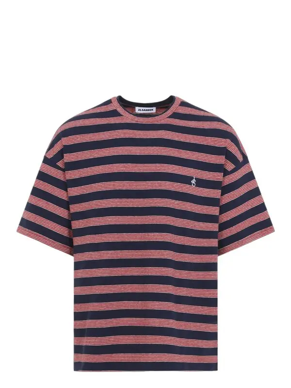JIL SANDER Striped Crewneck T-shirt - Black