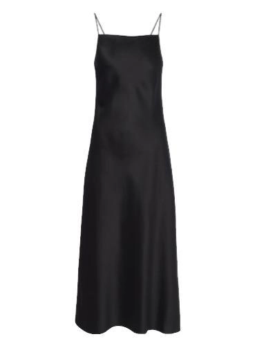 JOSEPH Cloe Silk Satin Midi Dress - Black