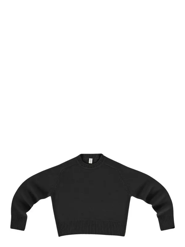 Extreme Cashmere Long-sleeved Cropped Sweater - Black