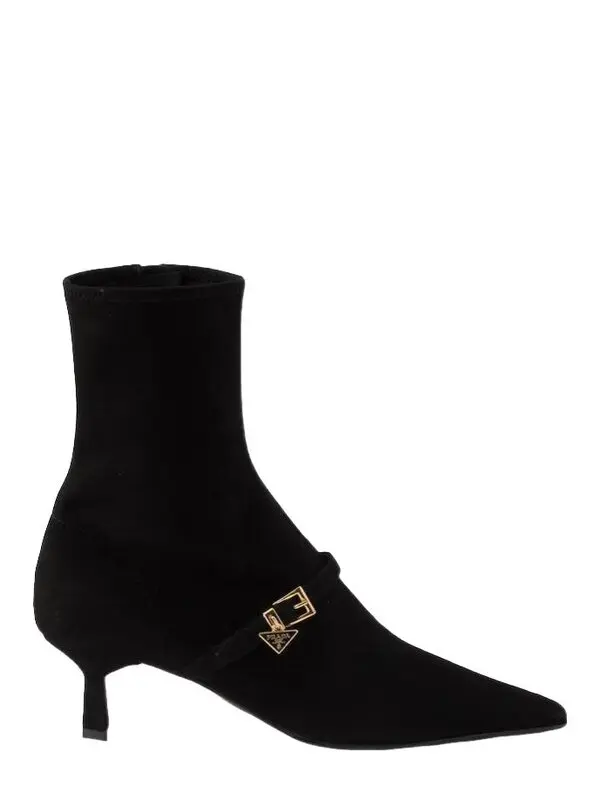 Prada Kitten-heeled Ankle Boots - Black