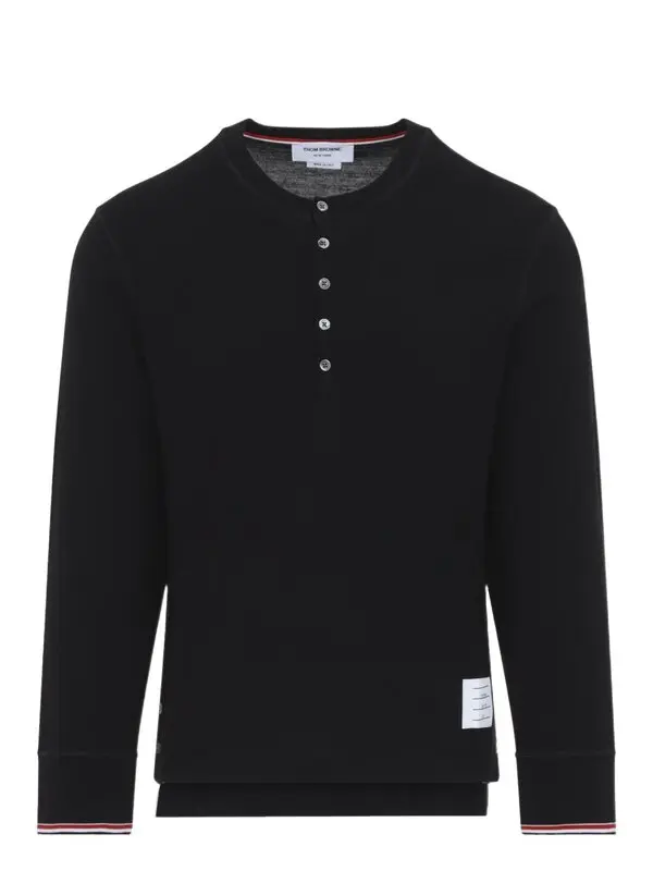Thom Browne Rwb Striped Knitted Top - Black