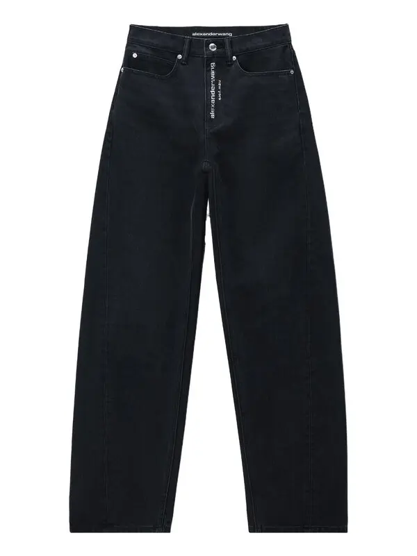 Alexander Wang Hotfix Logo Straight-leg Jeans - Faded Black