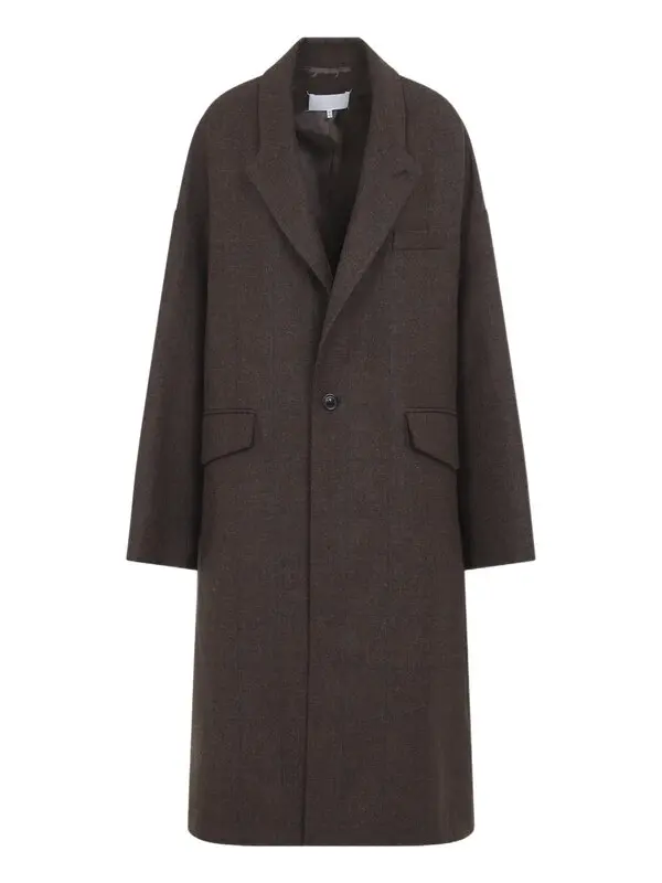 MAISON MARGIELA Long Sleeved Single-breasted Coat - Brown