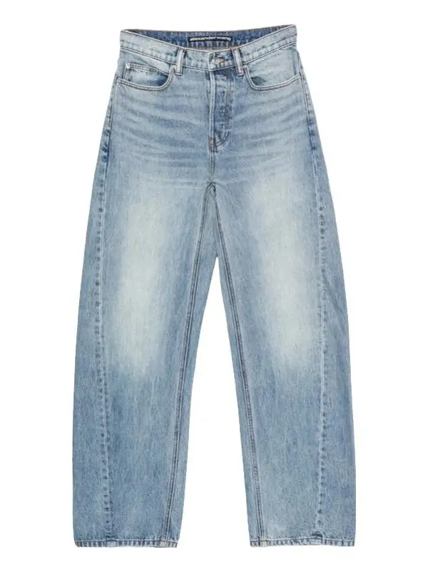 Alexander Wang Logo Patch Wide-leg Jeans - Blue