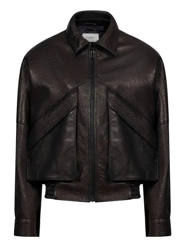 Magda Butrym Classic Collar Textured Leather Jacket - No
