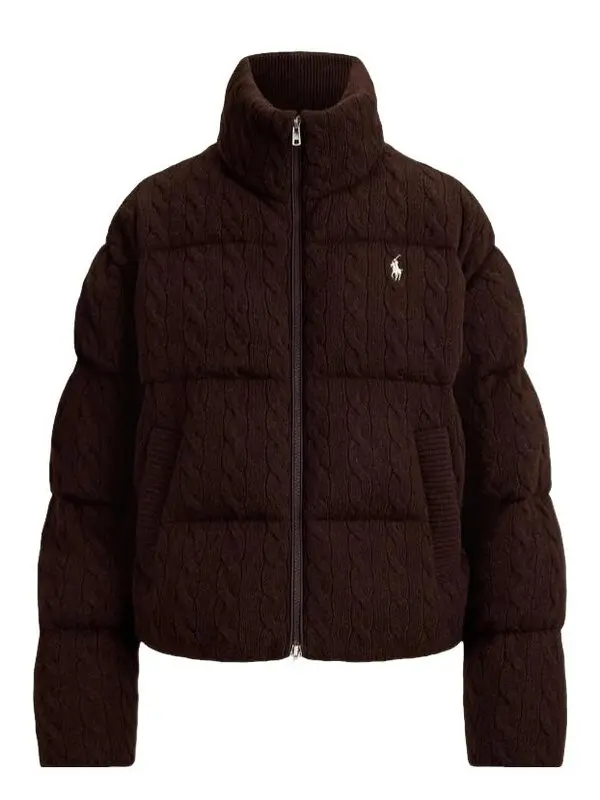 Polo Ralph Lauren Cable-knit Puffer Down Jacket - Black