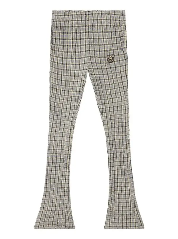 DIESEL® Plaid Flared Trousers - Light Gray