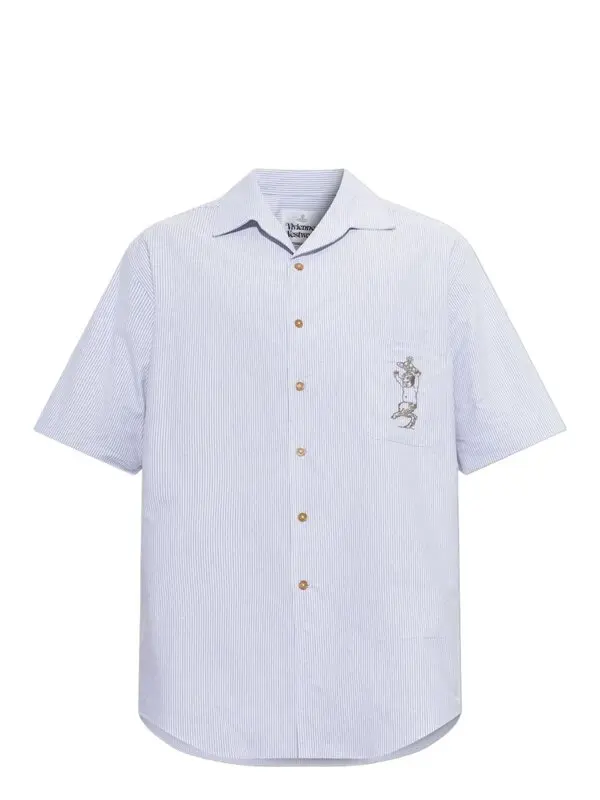 VIVIENNE WESTWOOD Bowling Embroidered Shirt - Light Blue