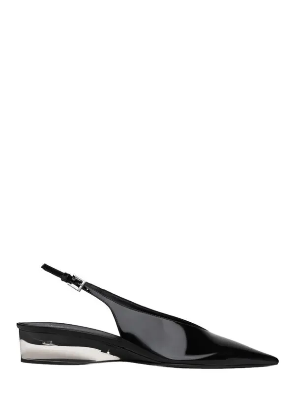 Alaïa Patent Leather Slingback Pumps With Transparent Wedge Heels - No