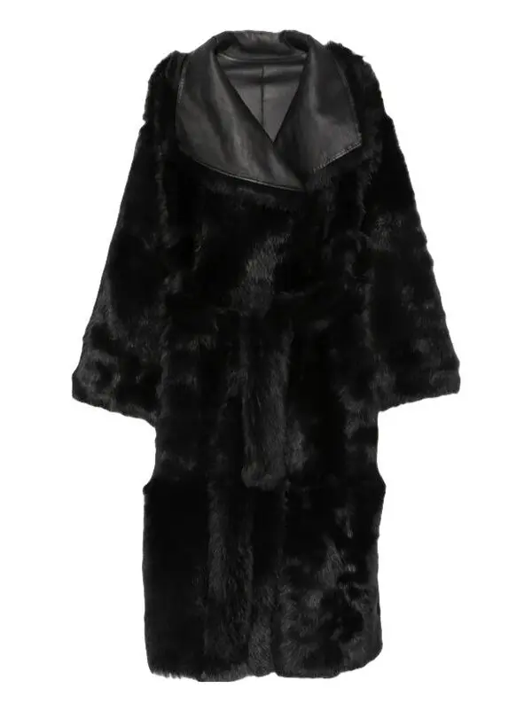 YVES SALOMON Shearling-trimmed Fur Jacket - Black
